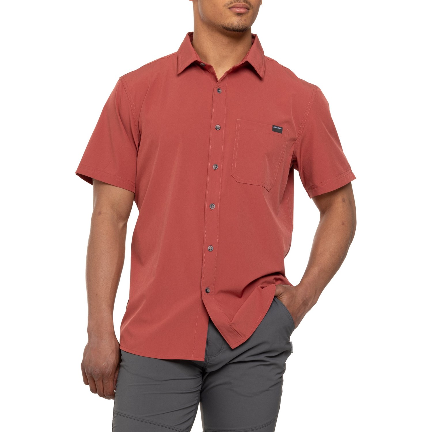 Eddie Bauer Walkers Woven Shirt - Short Sleeve - Save 46%