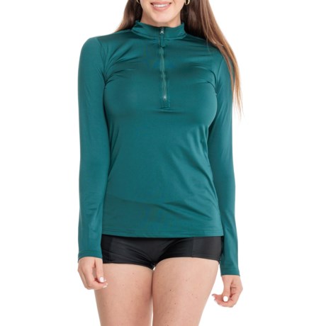 Eddie Bauer Zip Neck Rash Guard - UPF 40+, Long Sleeve - Save 57%