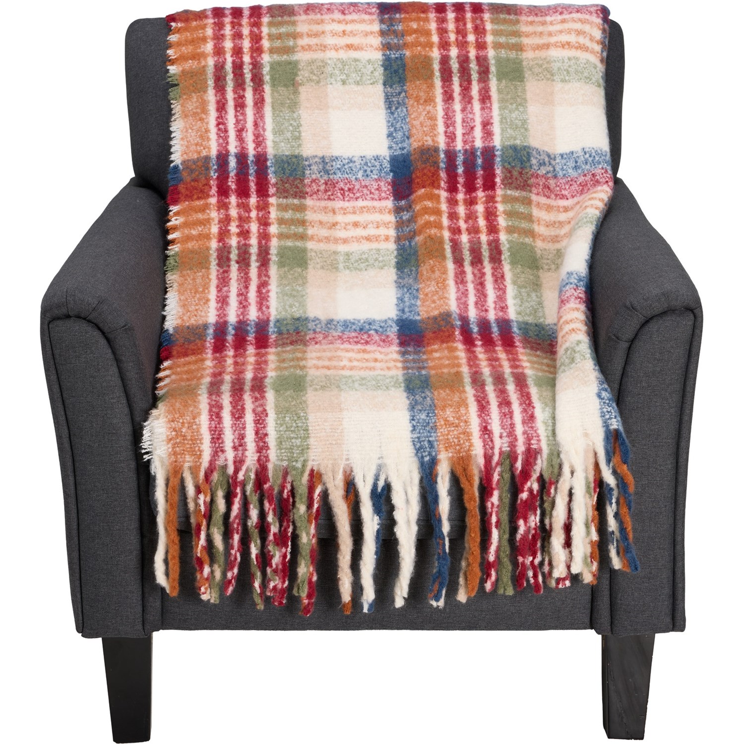 EnVogue Fringed Faux Mohair Throw Blanket - 50x70” - Save 28%