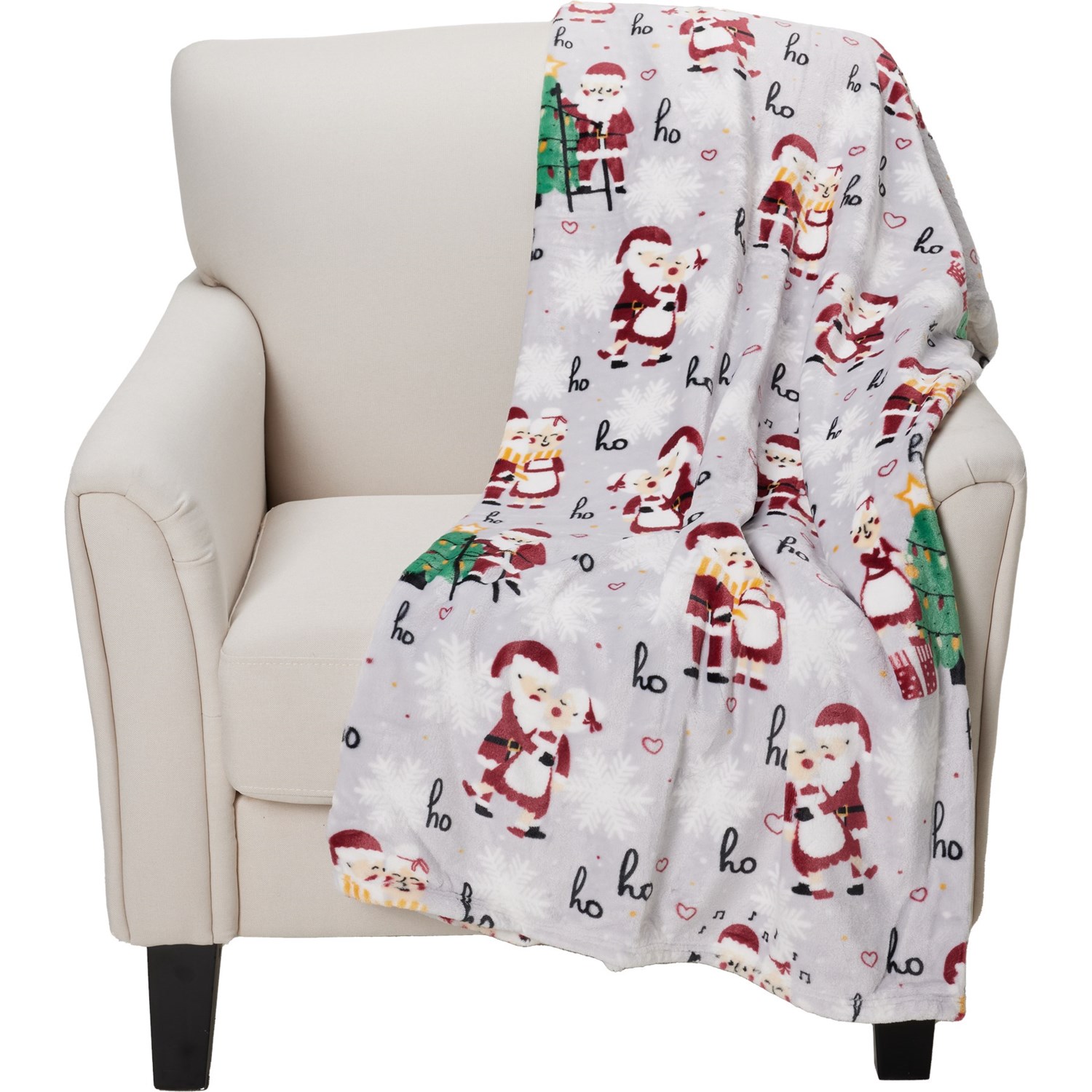 EVERGREEN HOME Ho Ho Santa Plush Throw Blanket -50x70” - Save 46%