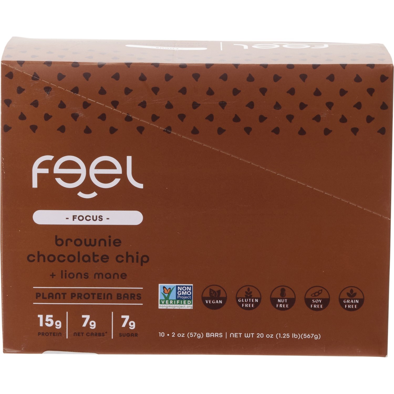 FEEL Brownie Chocolate Chip Plant Protein Bars - 10-Count - Save 31%
