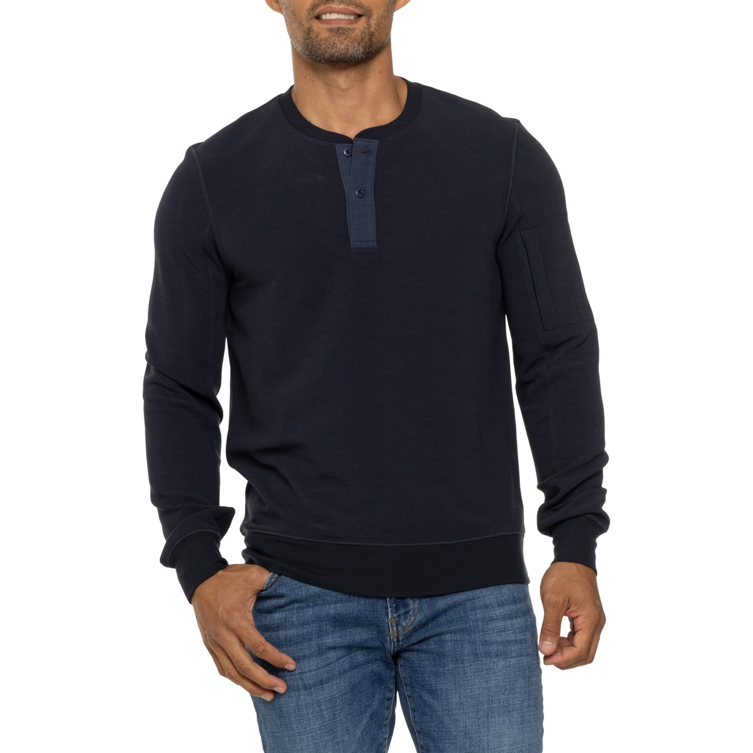 FOUR LAPS Latitude Waffle-Knit Henley Shirt - Long Sleeve - Save 84%