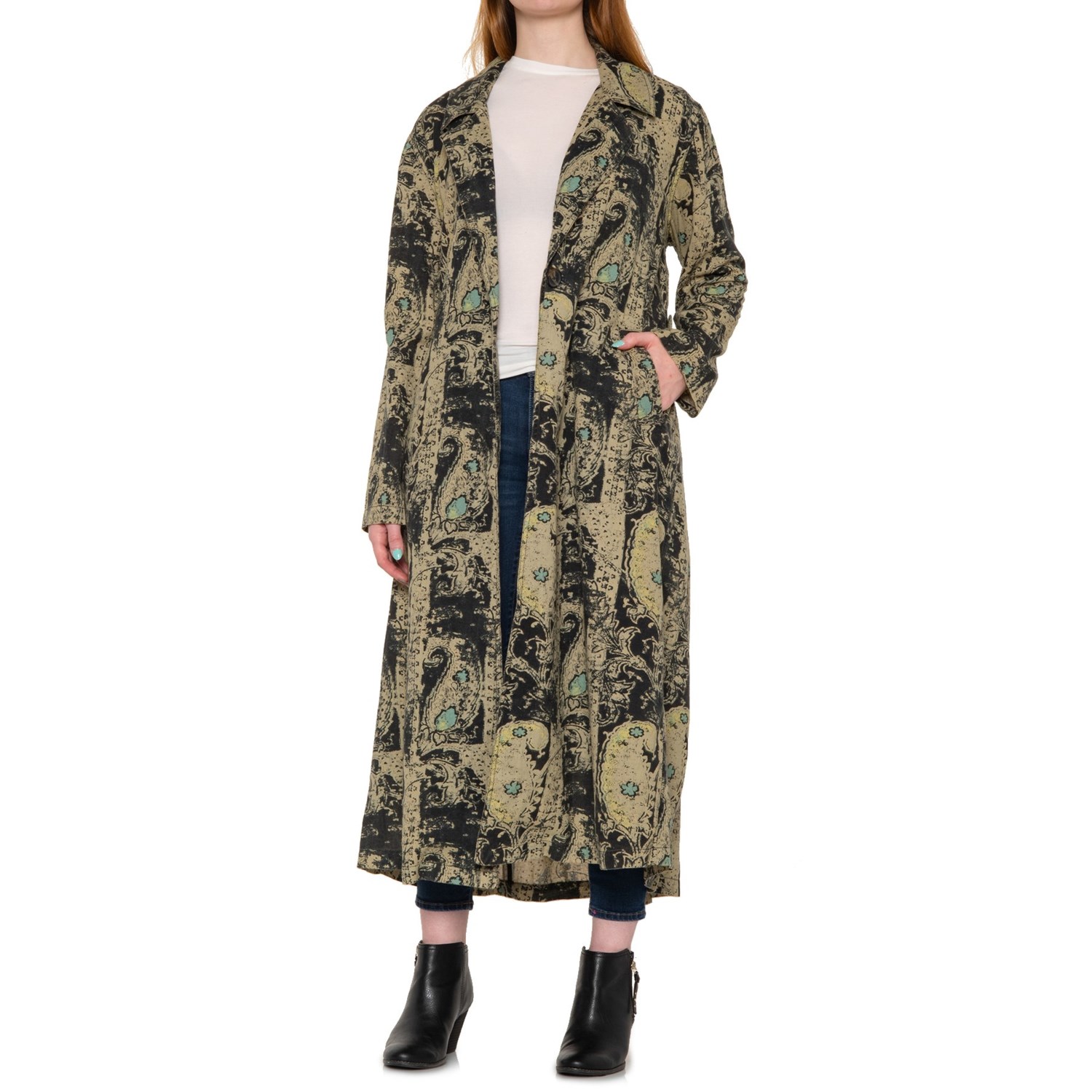 Free People Rae Printed Duster Jacket - Save 81%
