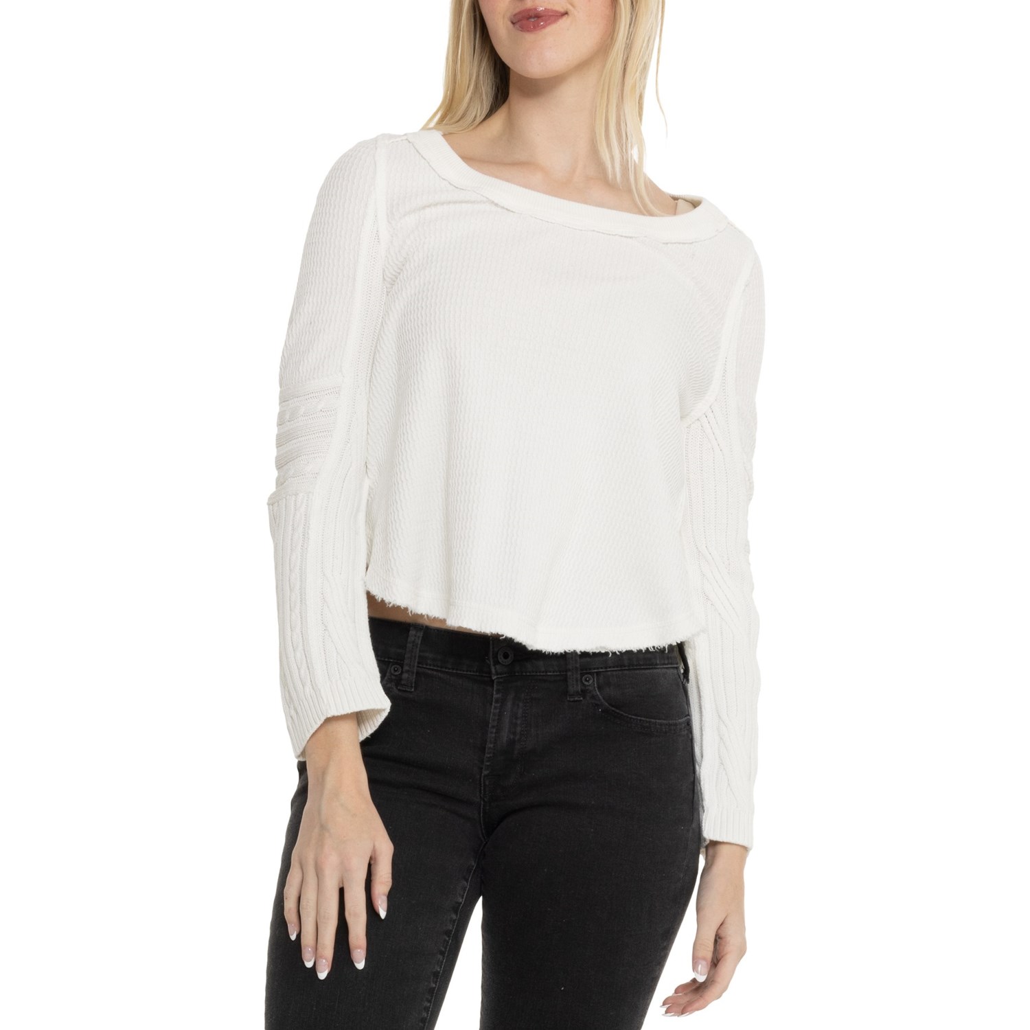 Free People Swinging Cable Cuff Shirt - Long Sleeve - Save 74%