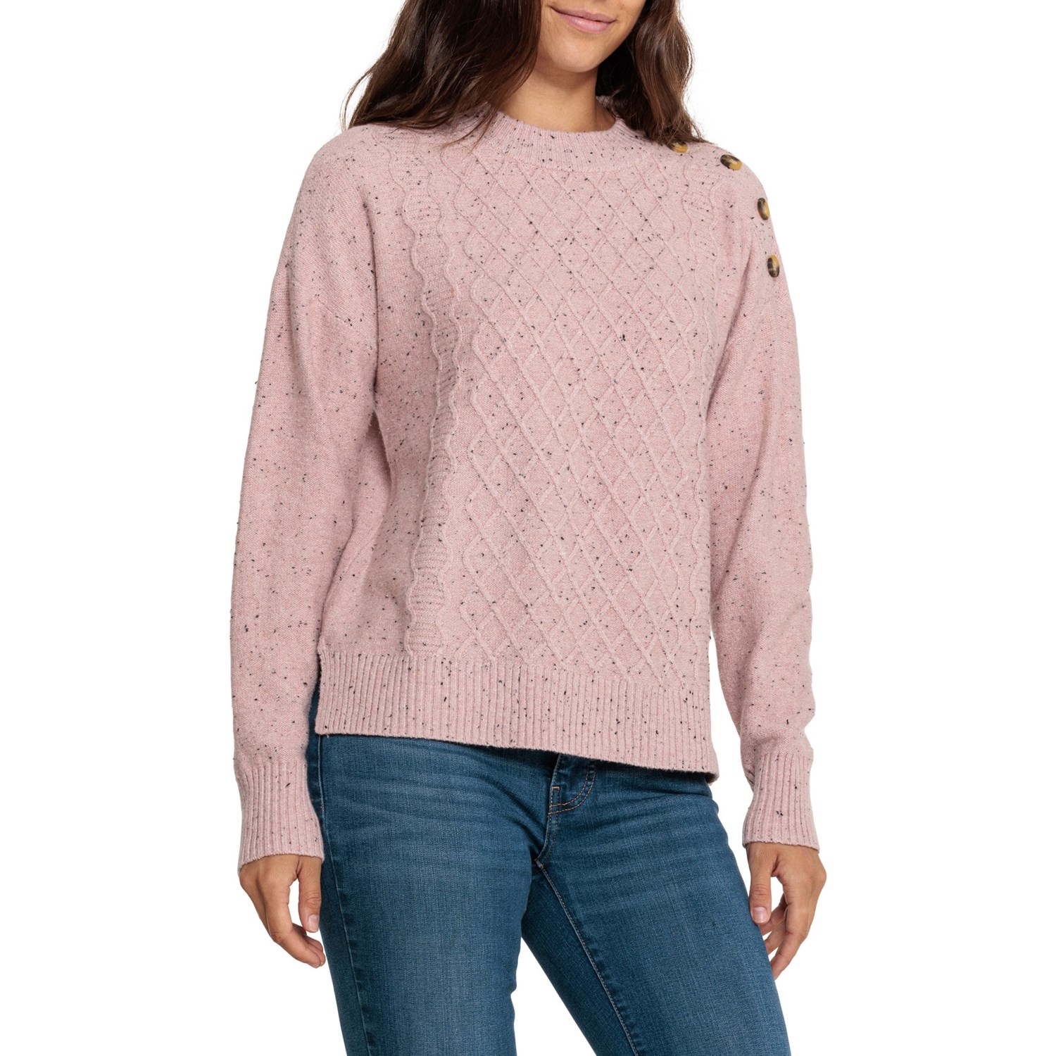 Frye Mixed Fleck Cable Knit Sweater - Save 41%