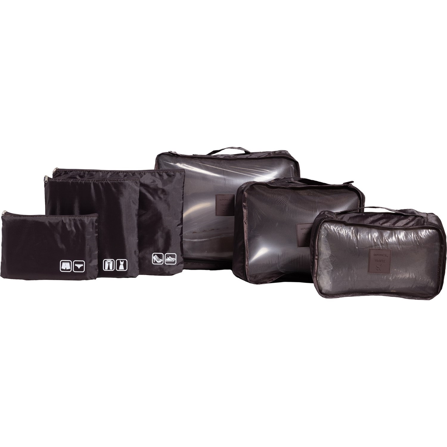 GFORCE Ultimate Traveling Packing Cube Bag Set - 6-Piece, Espresso ...