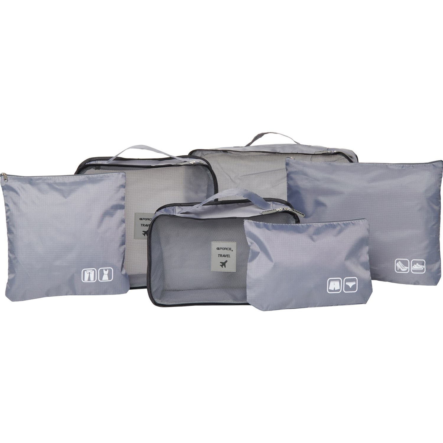 GFORCE Ultimate Traveling Packing Cube Set - 6-Piece, Grey - Save 35%