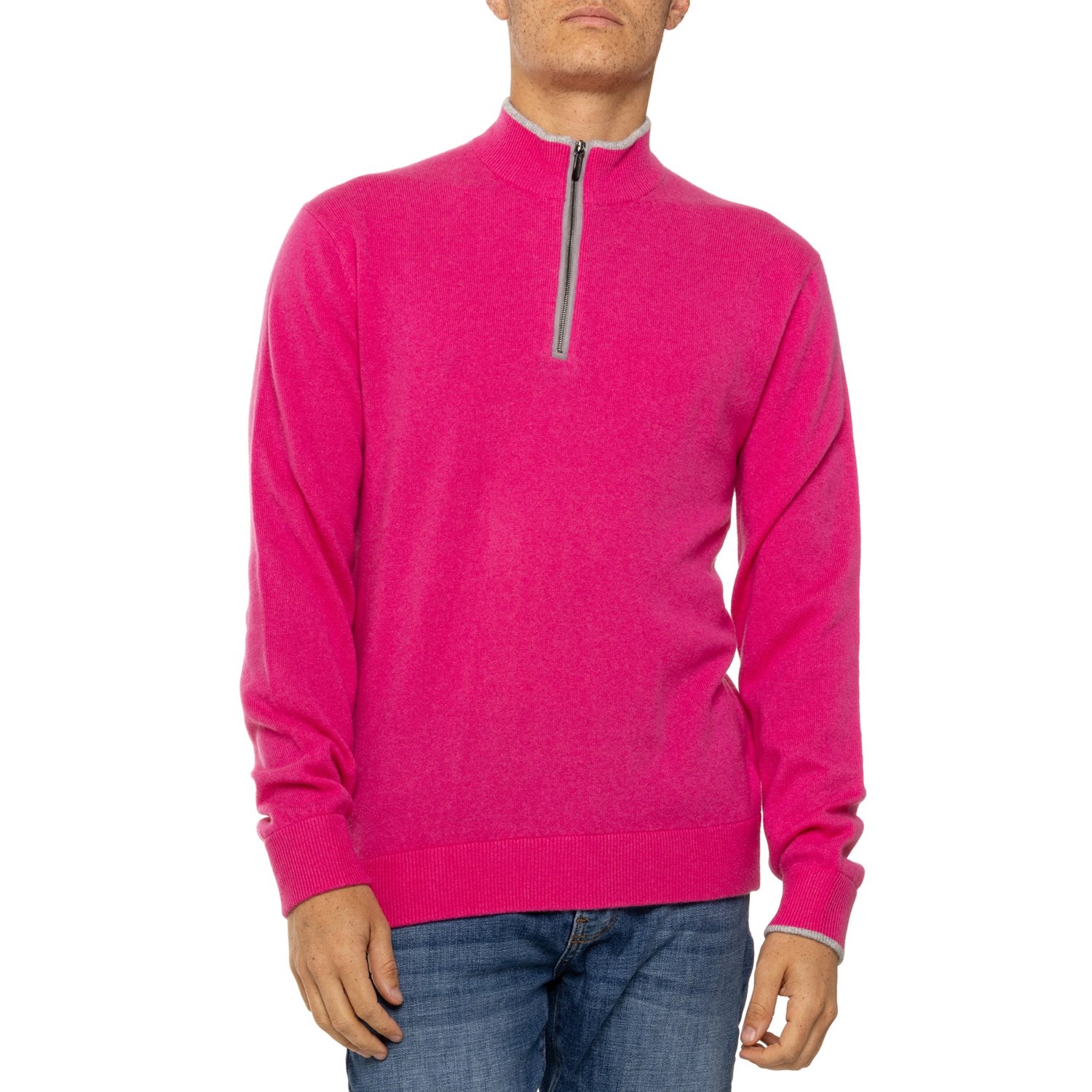 Greyson Sebonack Sweater - Wool, Cashmere, Zip Neck - Save 71%