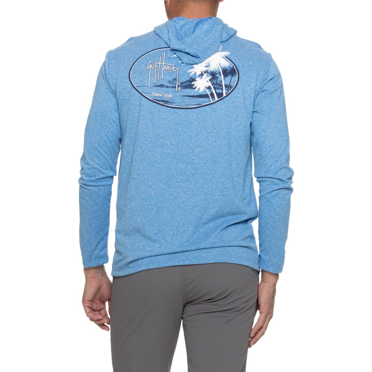 Guy Harvey Palm Tree Oval Sun Hoodie - UPF 40 - Save 66%