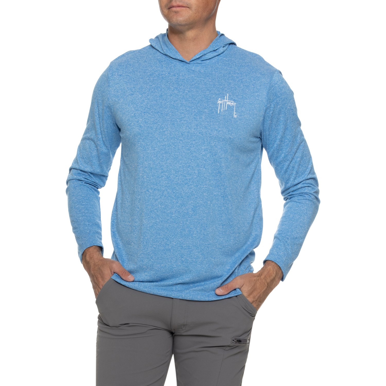 Guy Harvey Palm Tree Oval Sun Hoodie - UPF 40 - Save 66%