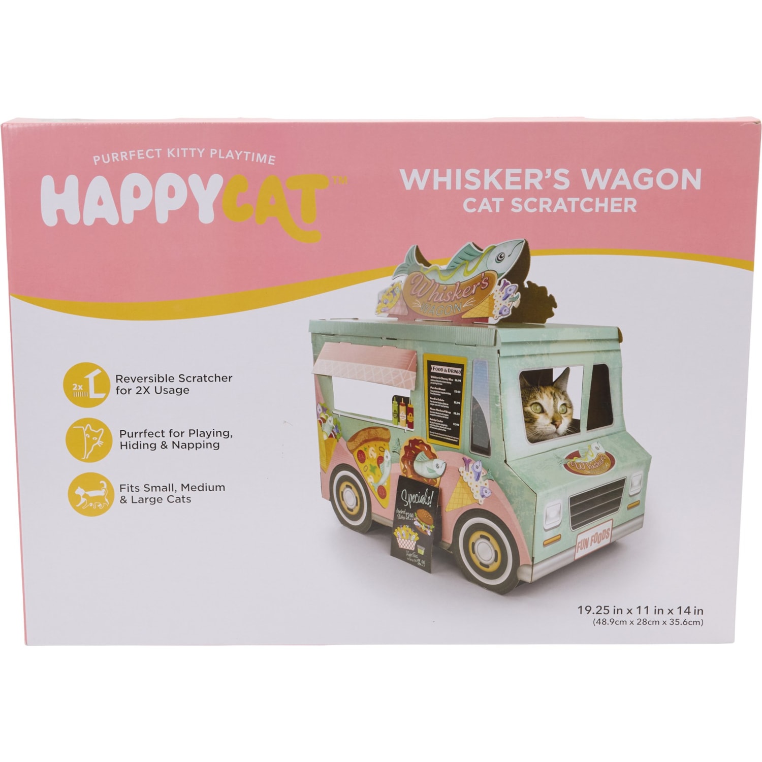 HAPPY CAT Whiskers Wagon Cat Scratcher - 19.25x11x14” - Save 31%