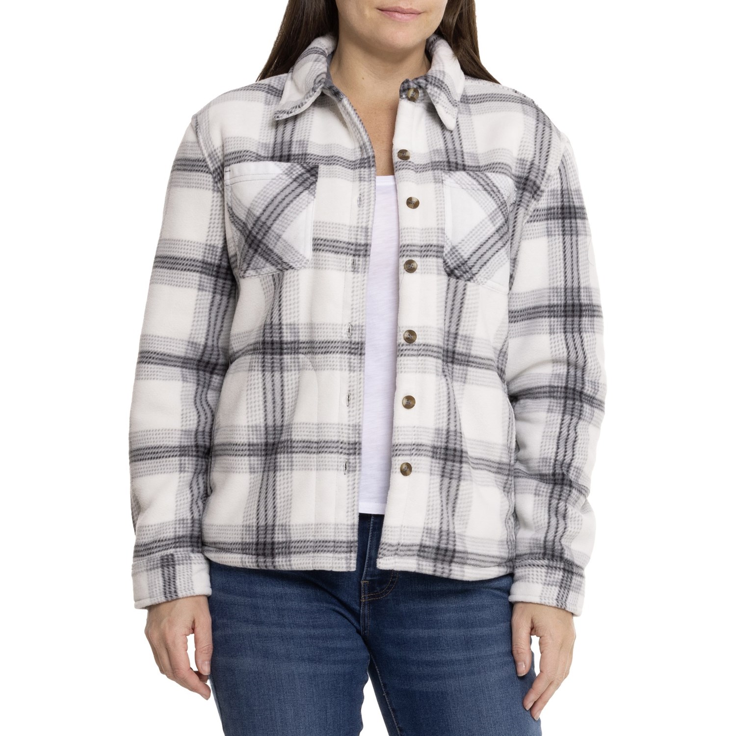 HFX Fleece Shacket - Save 53%