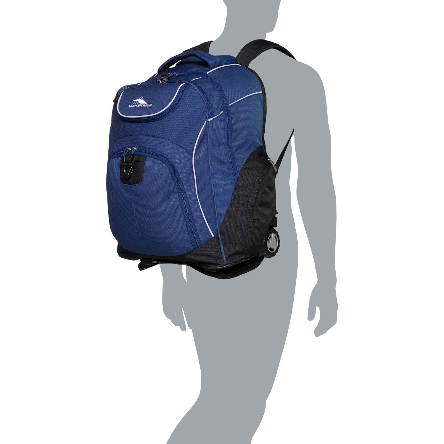 High Sierra Powerglide Wheeled Backpack - True Navy-Black - Save 52%
