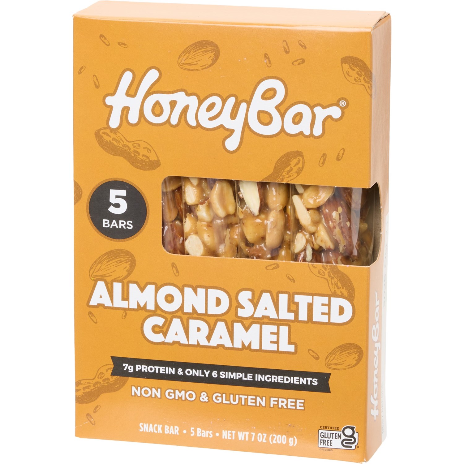 Honeybar Almond Salted Caramel Snack Bars - 5 Pack - Save 46%