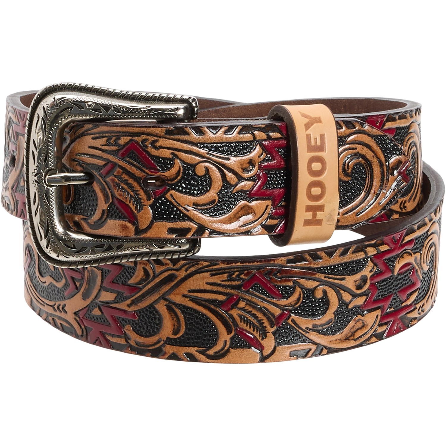 Hooey Sundown Aztec Filigree Embossed Belt - Leather - Save 33%