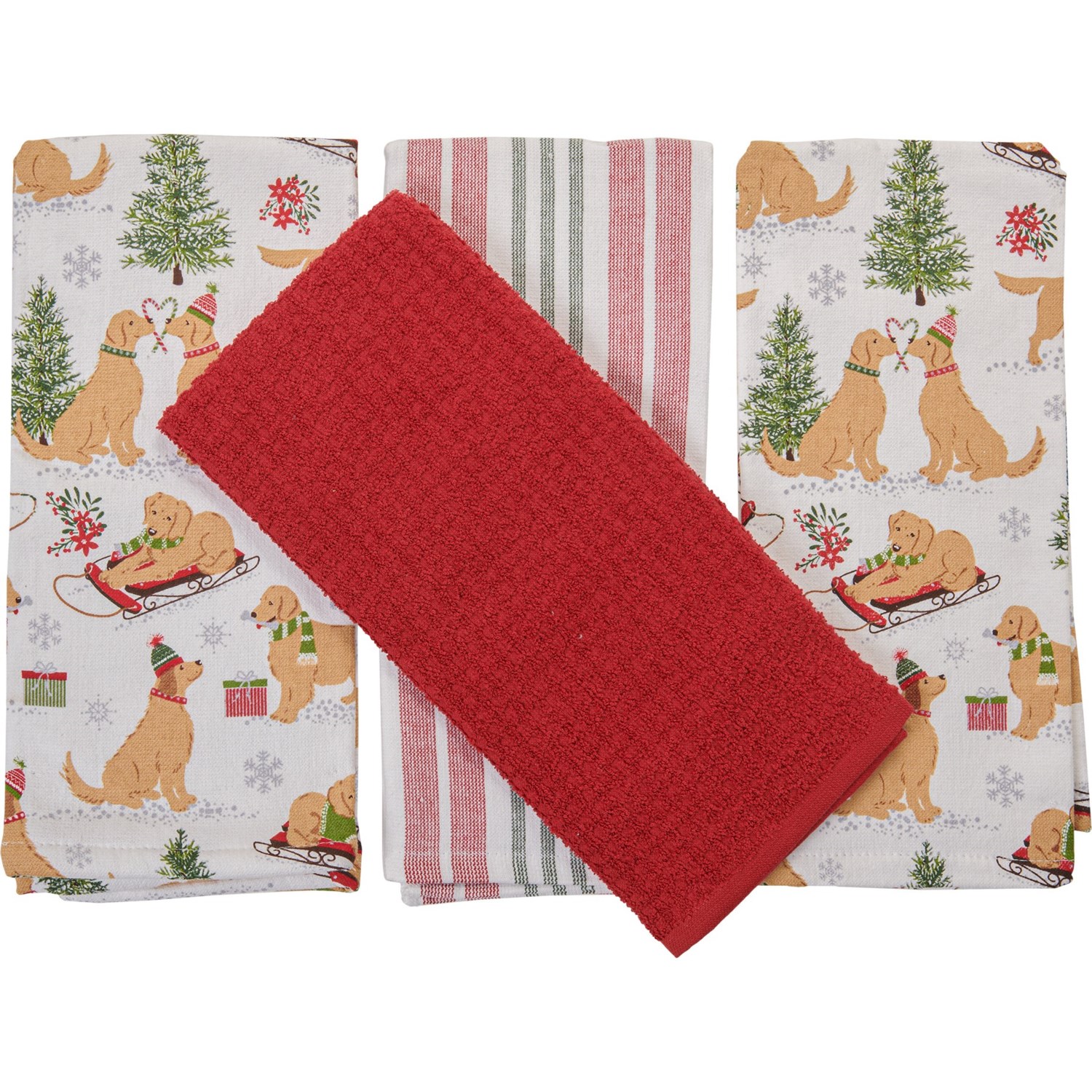 Humane Society of the United States Golden Christmas Kitchen Towel Set ...