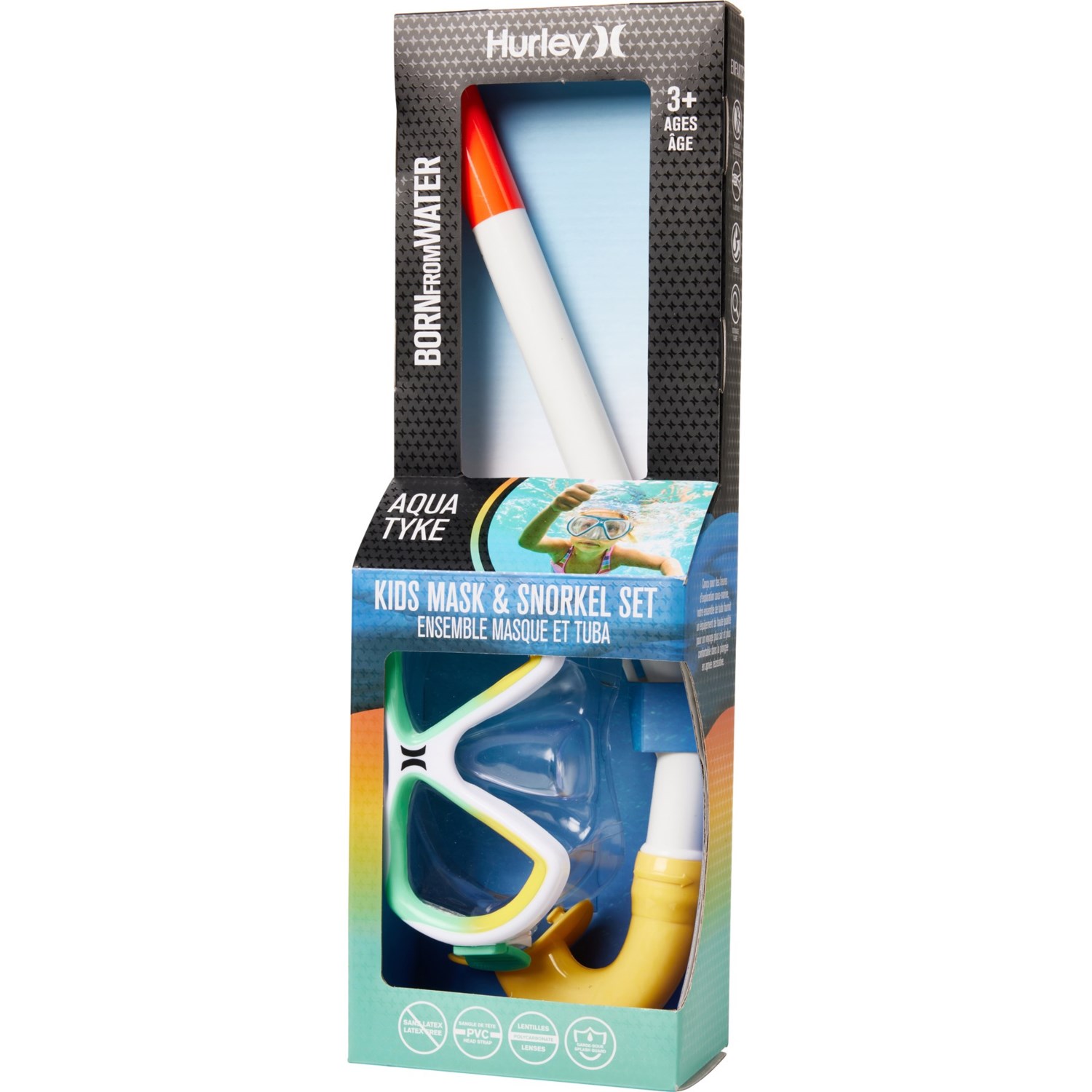 Hurley Aqua Tyke Mask and Snorkel Set (For Boys and Girls) - Save 33%