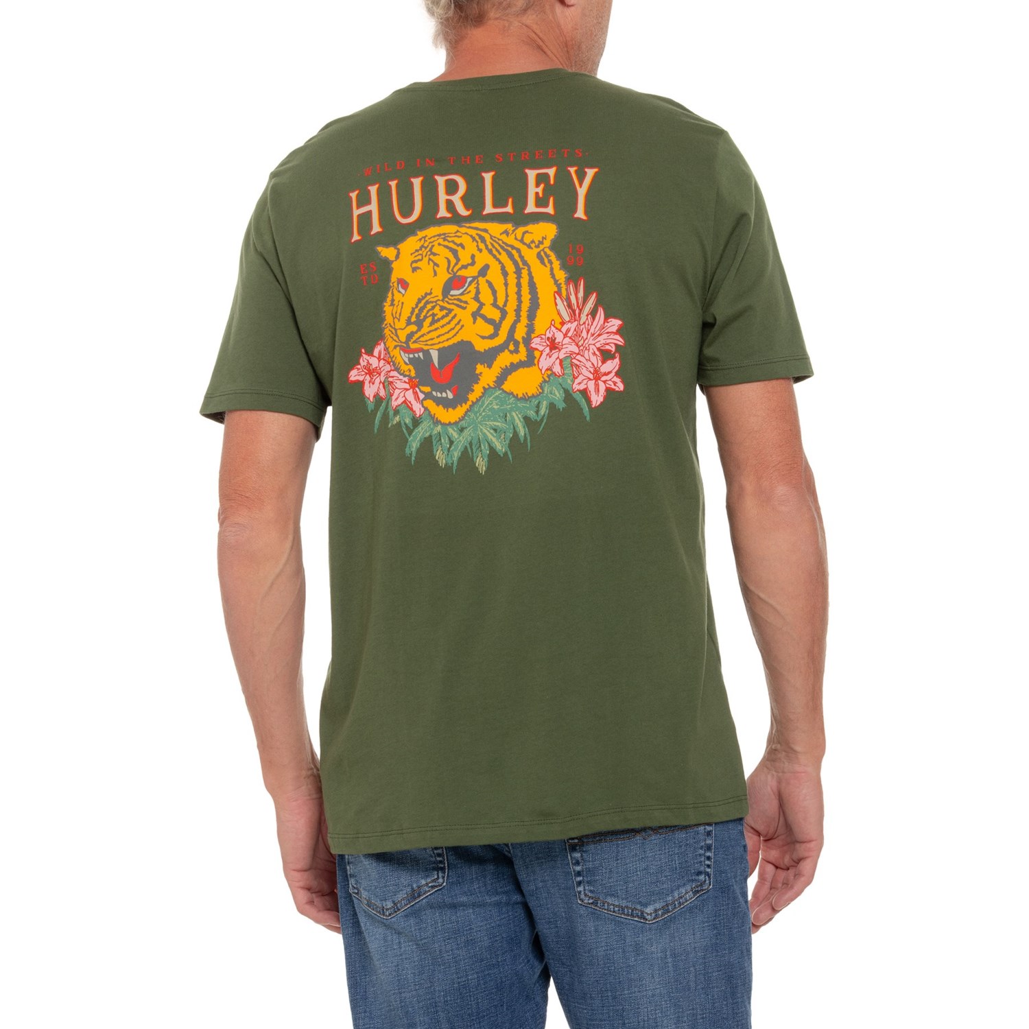 Hurley Everyday Tiger Palm T-Shirt - Short Sleeve - Save 50%