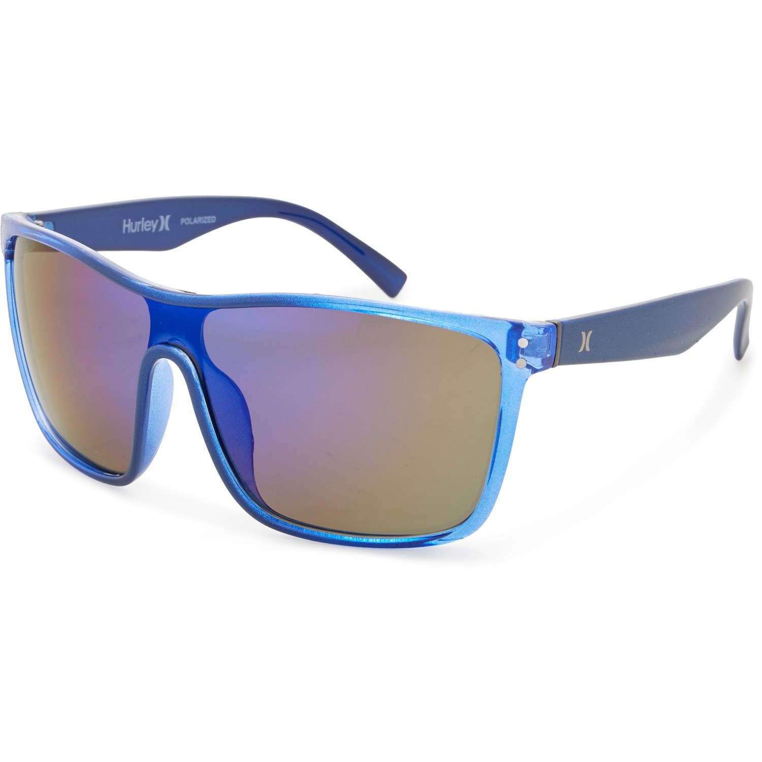 Hurley Shield with Rivets Mirror Sunglasses - Polarized - Save 69%