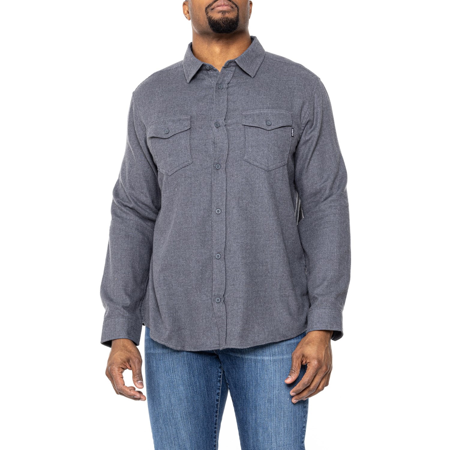 Hurley Solid Flannel Shirt - Long Sleeve - Save 71%