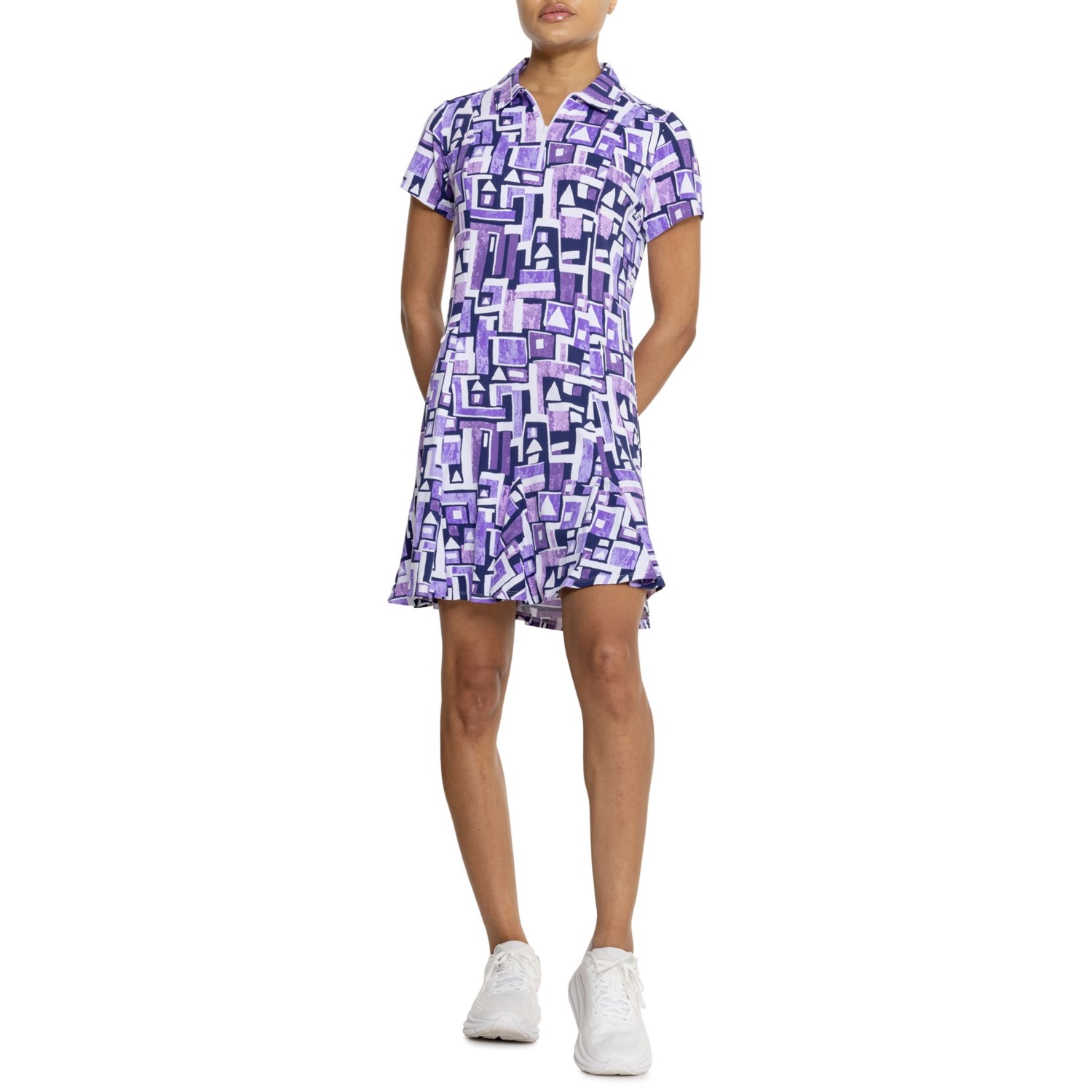 IBKUL Godet Dress - UPF 50+, Zip Neck, Short Sleeve - Save 60%