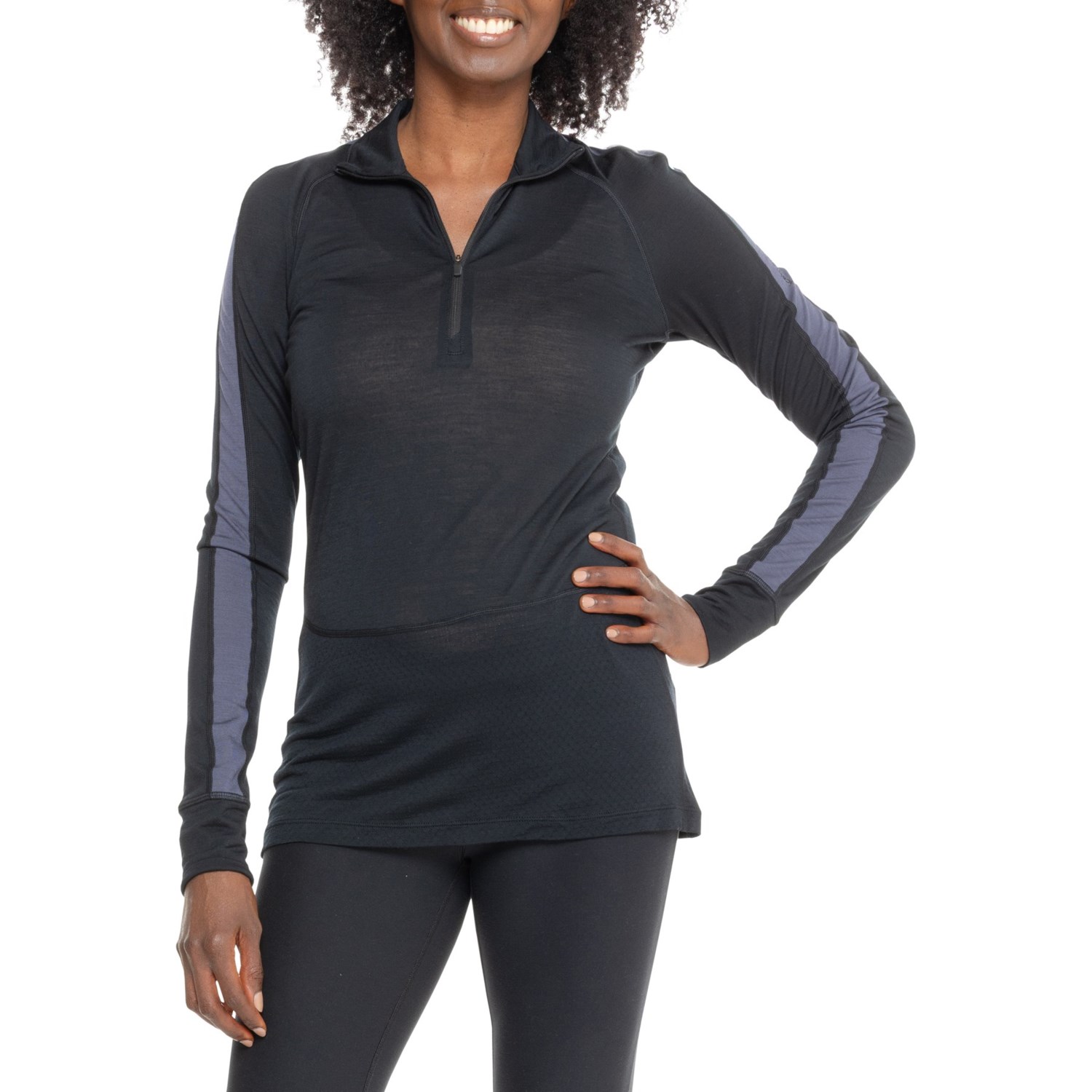 Icebreaker 125 Zoneknit Zip Neck Base Layer Top - Merino Wool, Long ...
