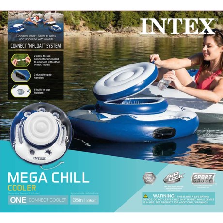 INTEX Mega Chill Inflatable Floating Cooler - 35” Round - Save 27%