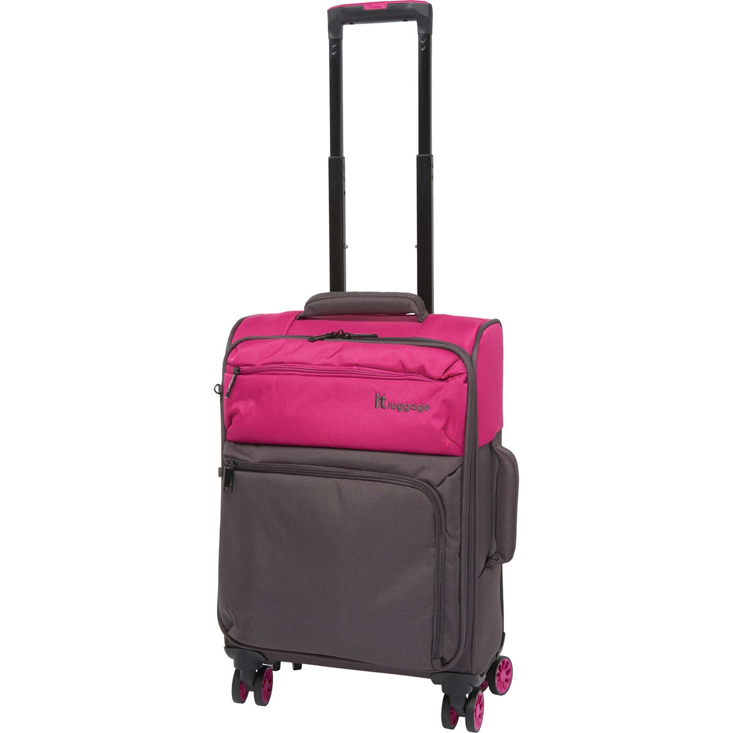 IT Luggage 21.7” Duo-Tone Carry-On Spinner Suitcase - Softside, Fuchsia ...