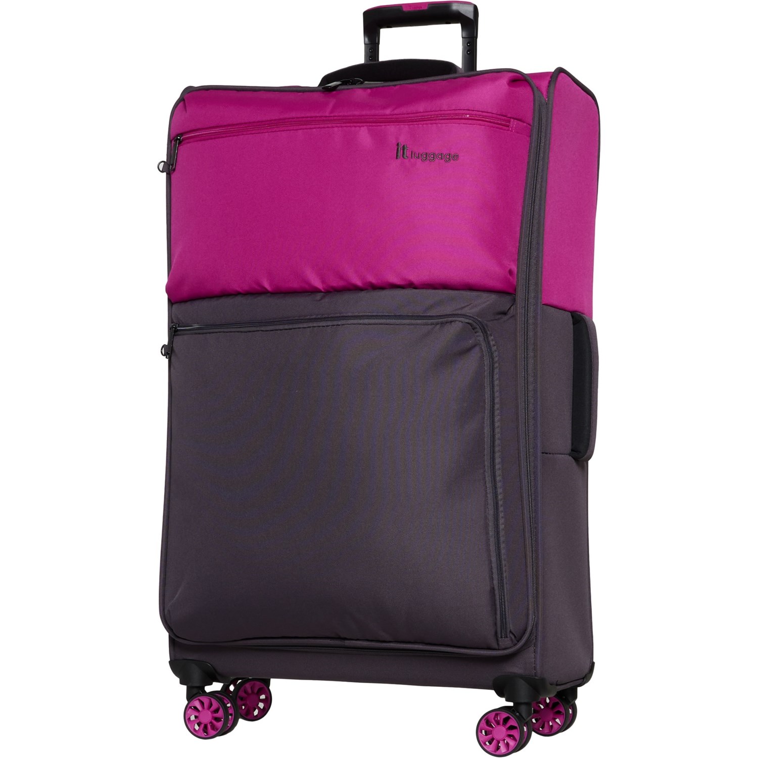 IT Luggage 31” Duo-Tone Spinner Suitcase - Softside, Fuchsia Red-Magnet ...