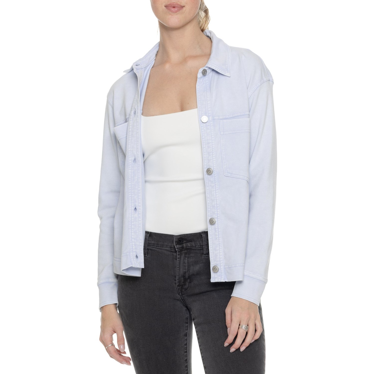 Jane and Delancey Hybrid Thermal Knit French Terry Shirt - Long Sleeve ...