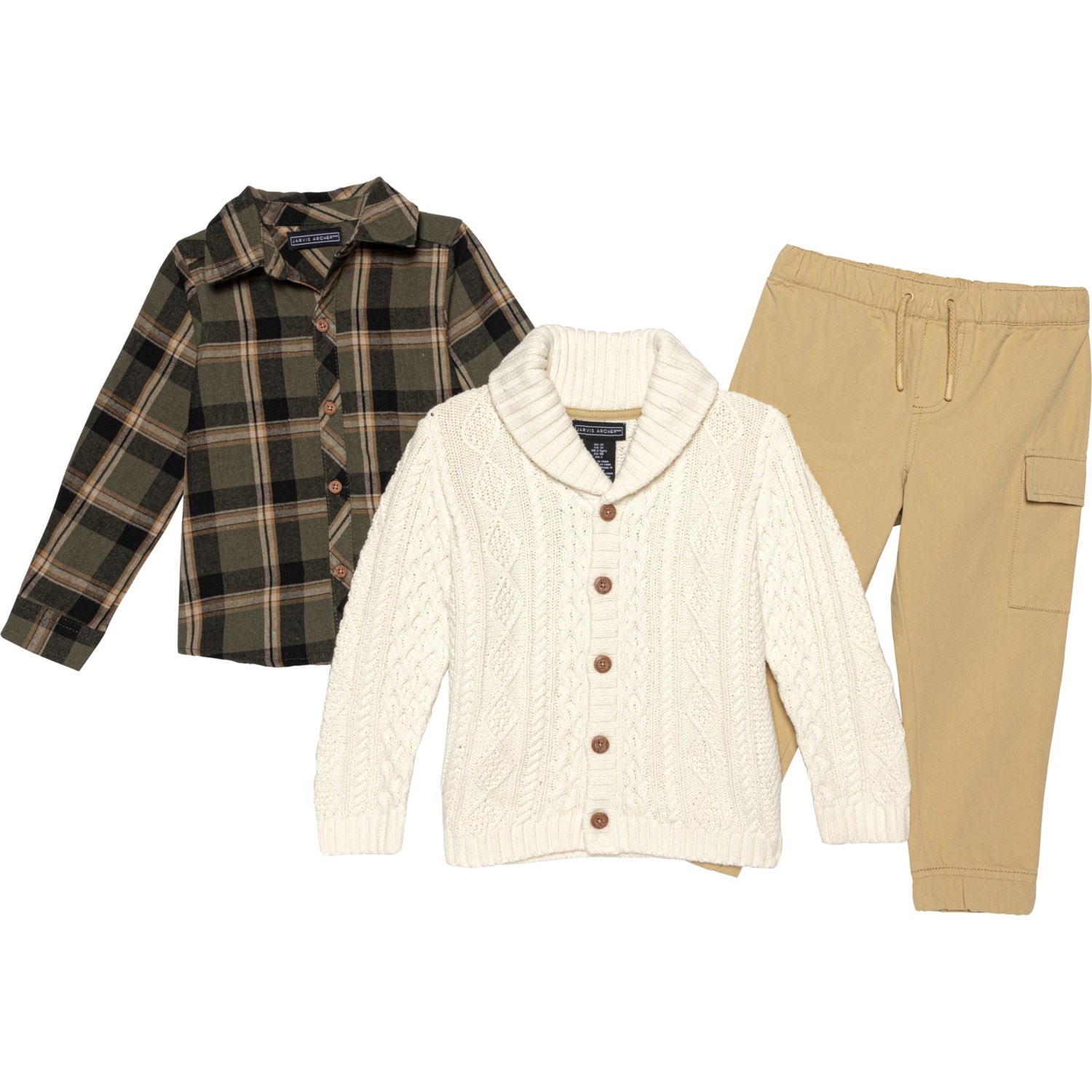 Jarvis Archer Big Boys Shawl Collar Cardigan, Shirt and Pants Set ...
