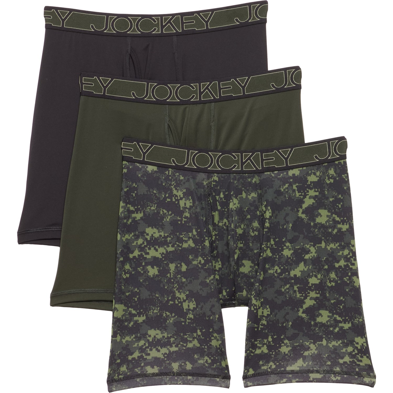 Jockey Printed Microfiber Long Leg Boxer Briefs - 3-Pack - Save 60%