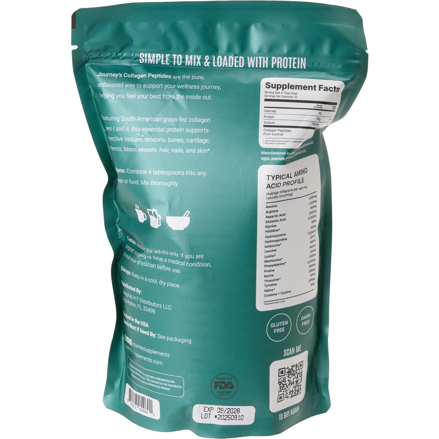 Journey Supplements Collagen Peptides Unflavored Dietary Supplement ...