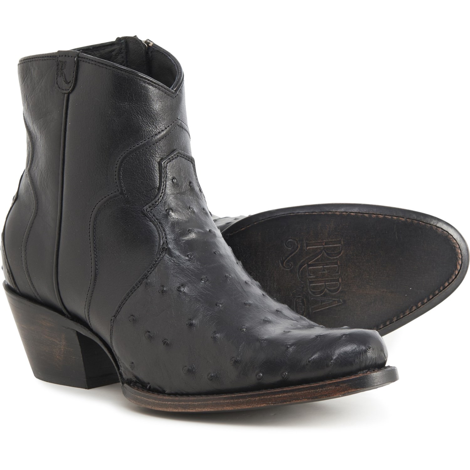 Justin Full Quill Ostrich Western Booties (For Women) - Save 47%