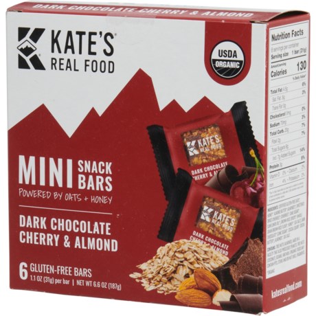Kate's Real Food Dark Chocolate Cherry Almond Mini Snack Bars - 6-Pack ...