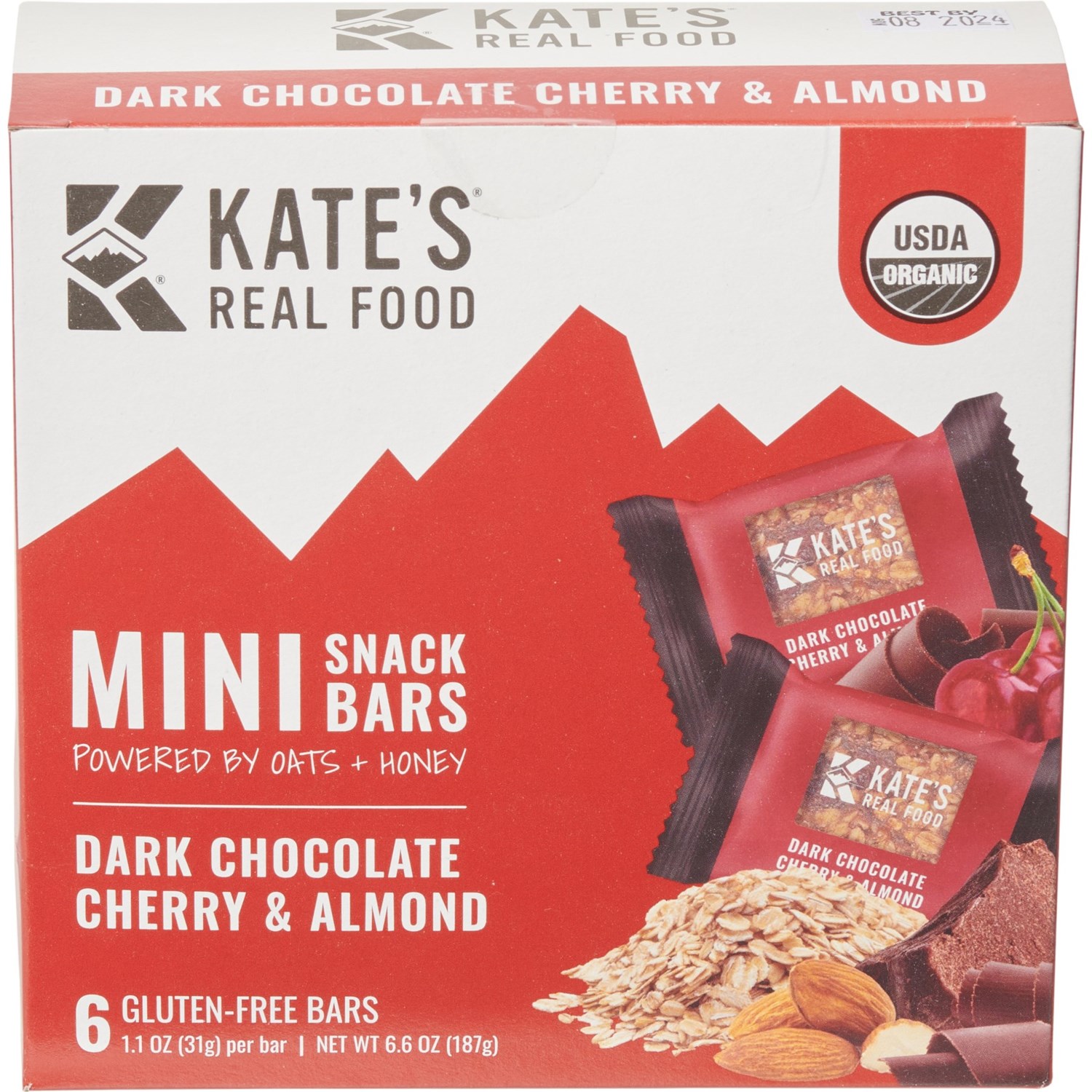 Kate's Real Food Dark Chocolate Cherry Almond Mini Snack Bars - 6-Pack ...