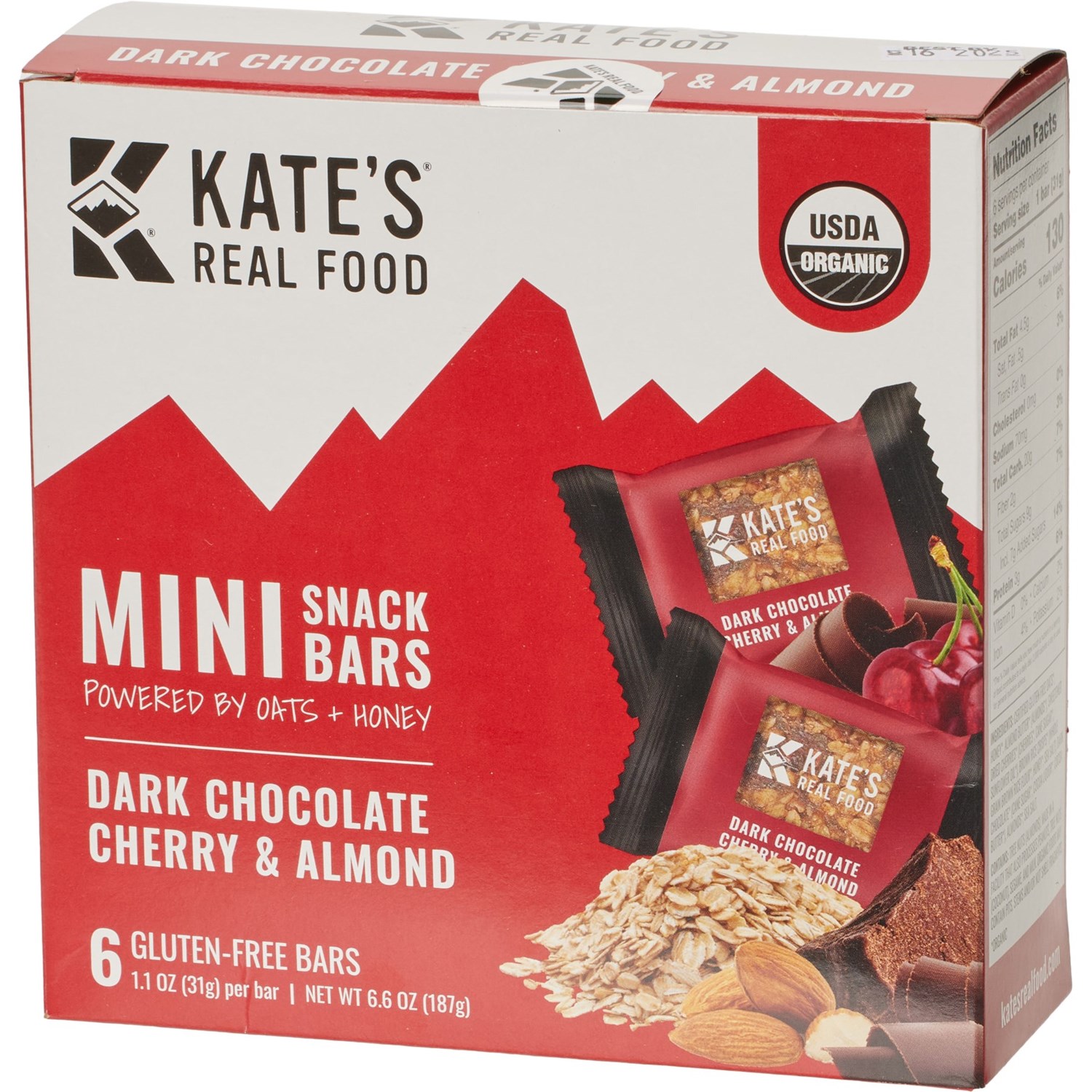 Kate's Real Food Dark Chocolate Cherry and Almond Mini Snack Bars - 6.6 ...