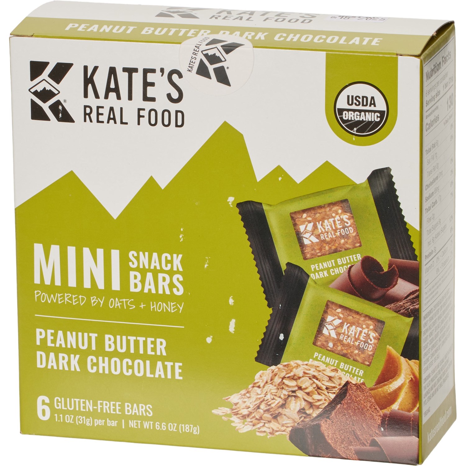 Kate's Real Food Peanut Butter Dark Chocolate Mini Snack Bars - 6-Pack ...