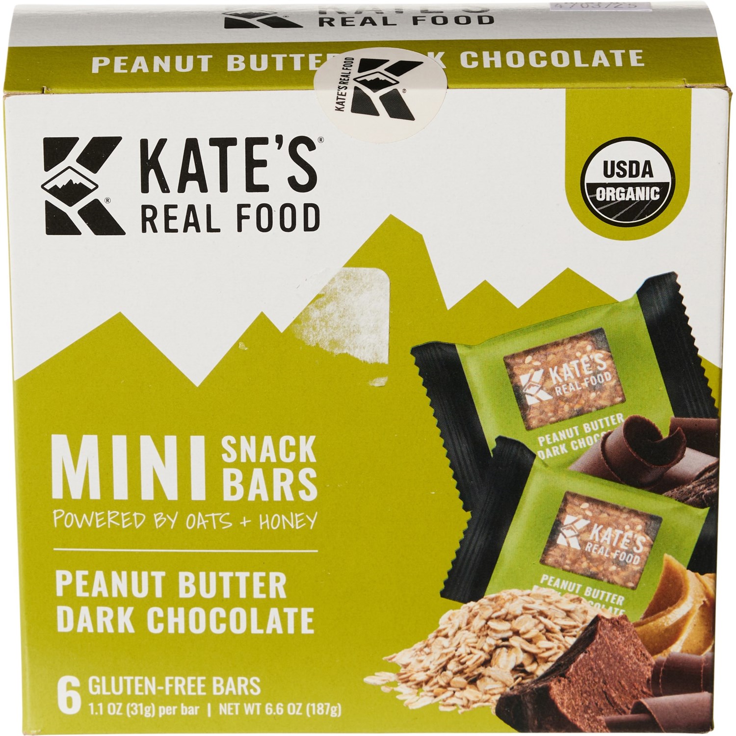Kate's Real Food Peanut Butter Dark Chocolate Multipack Mini Snack Bars ...
