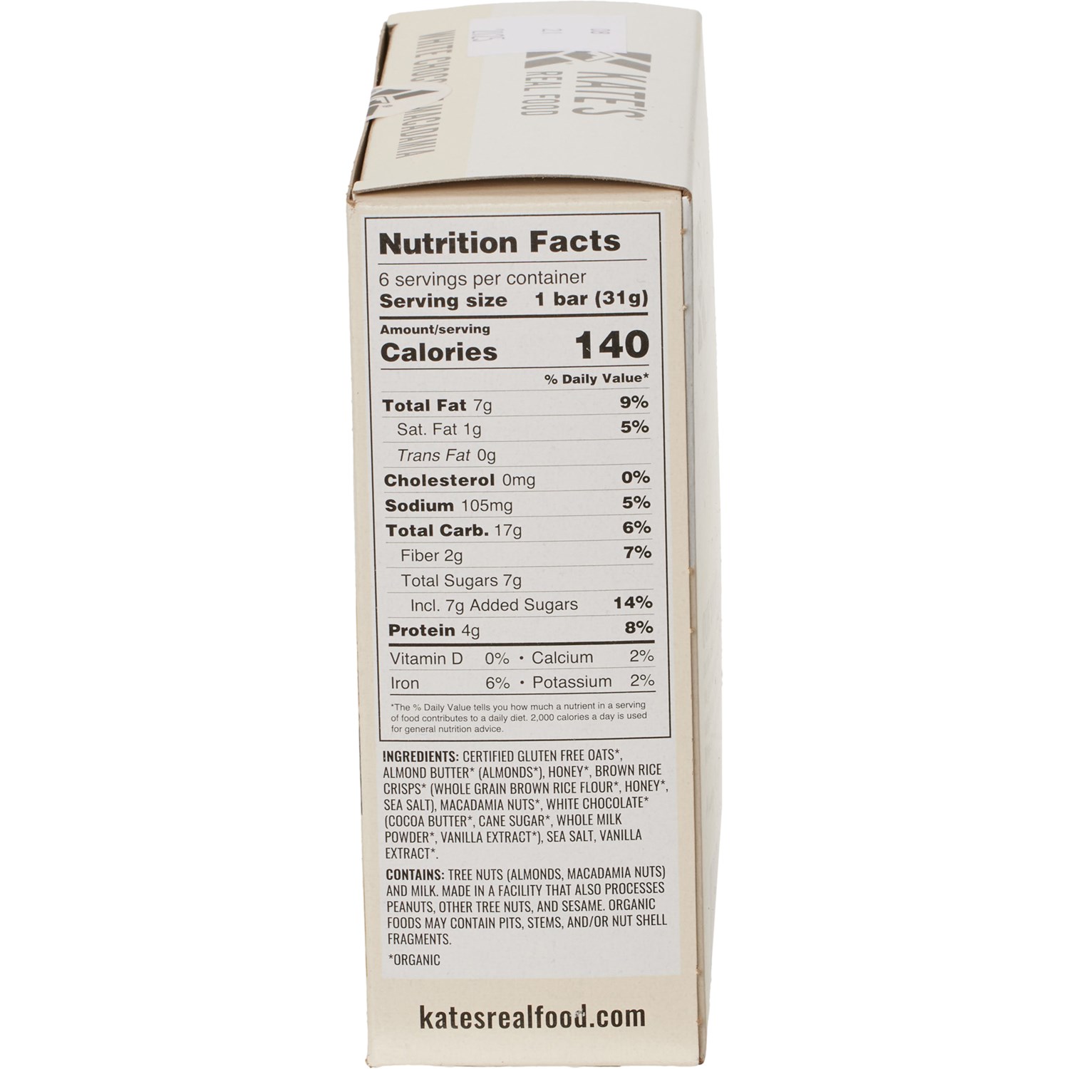 Kate's Real Food White Chocolate Macadamia Mini Snack Bars - 6.6 oz ...