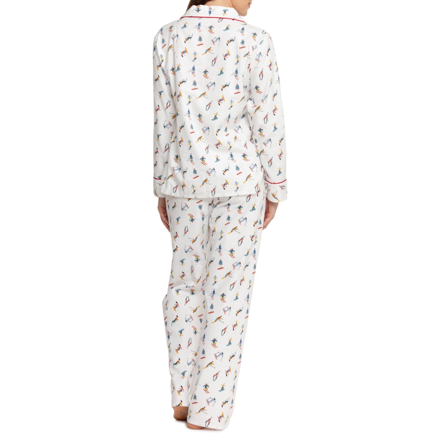 KayAnna Printed Flannel Notch Collar Pajamas - Long Sleeve - Save 50%