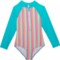 KENSIE GIRL Vertical Stripe Print Unisuit (For Big Girls) - Save 50%