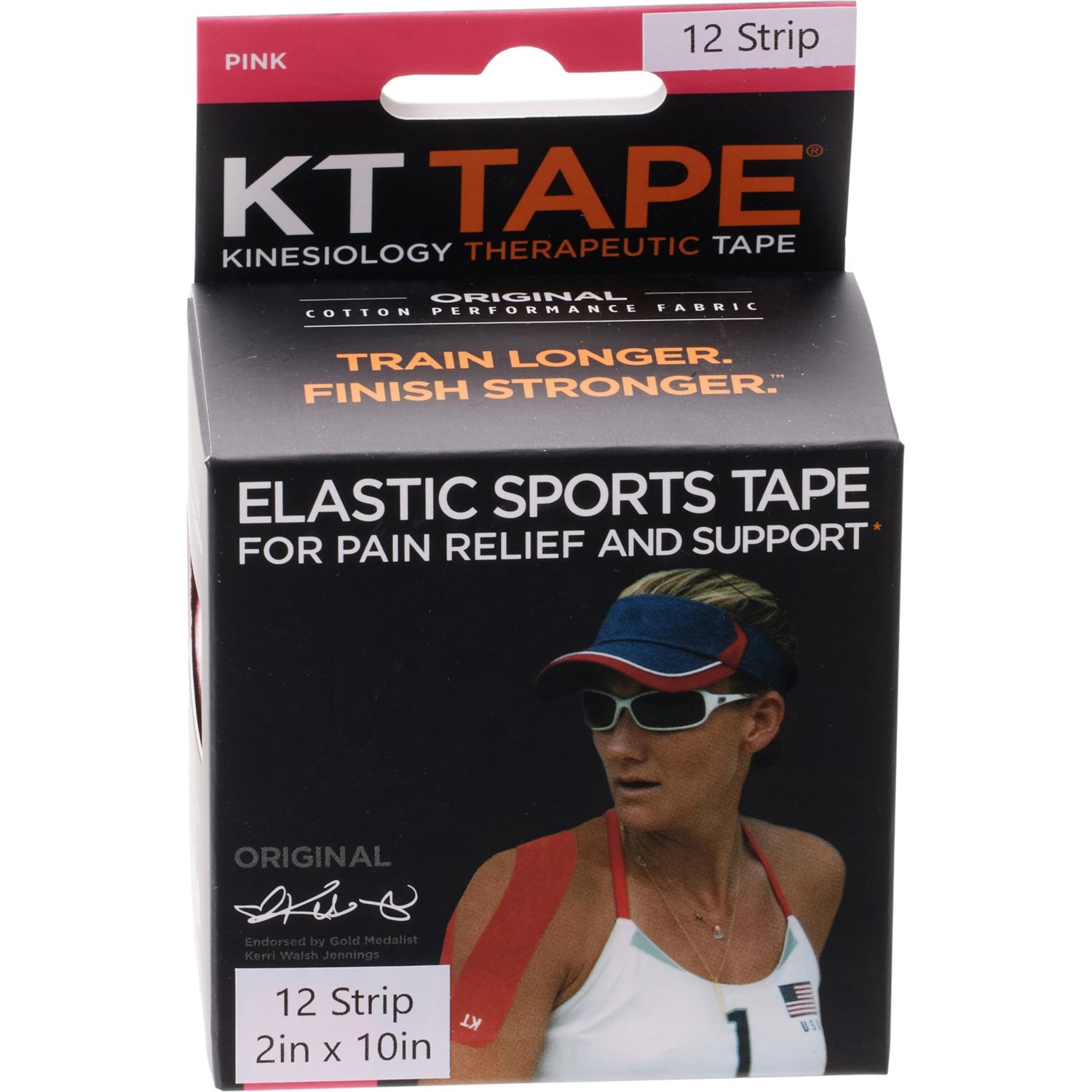 KT Tape Original Cotton Kinesiology Therapeutic Pre-Cut Strips - 12 ...
