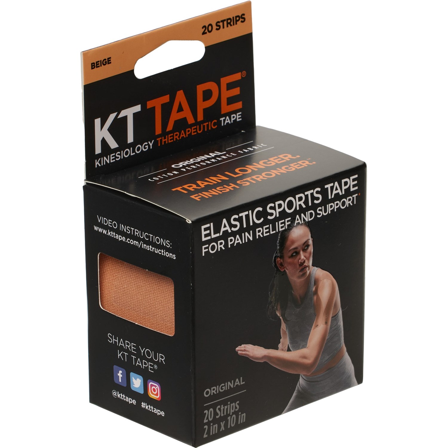 KT Tape Original Cotton Kinesiology Therapeutic Precut Strips - 20-Pack ...