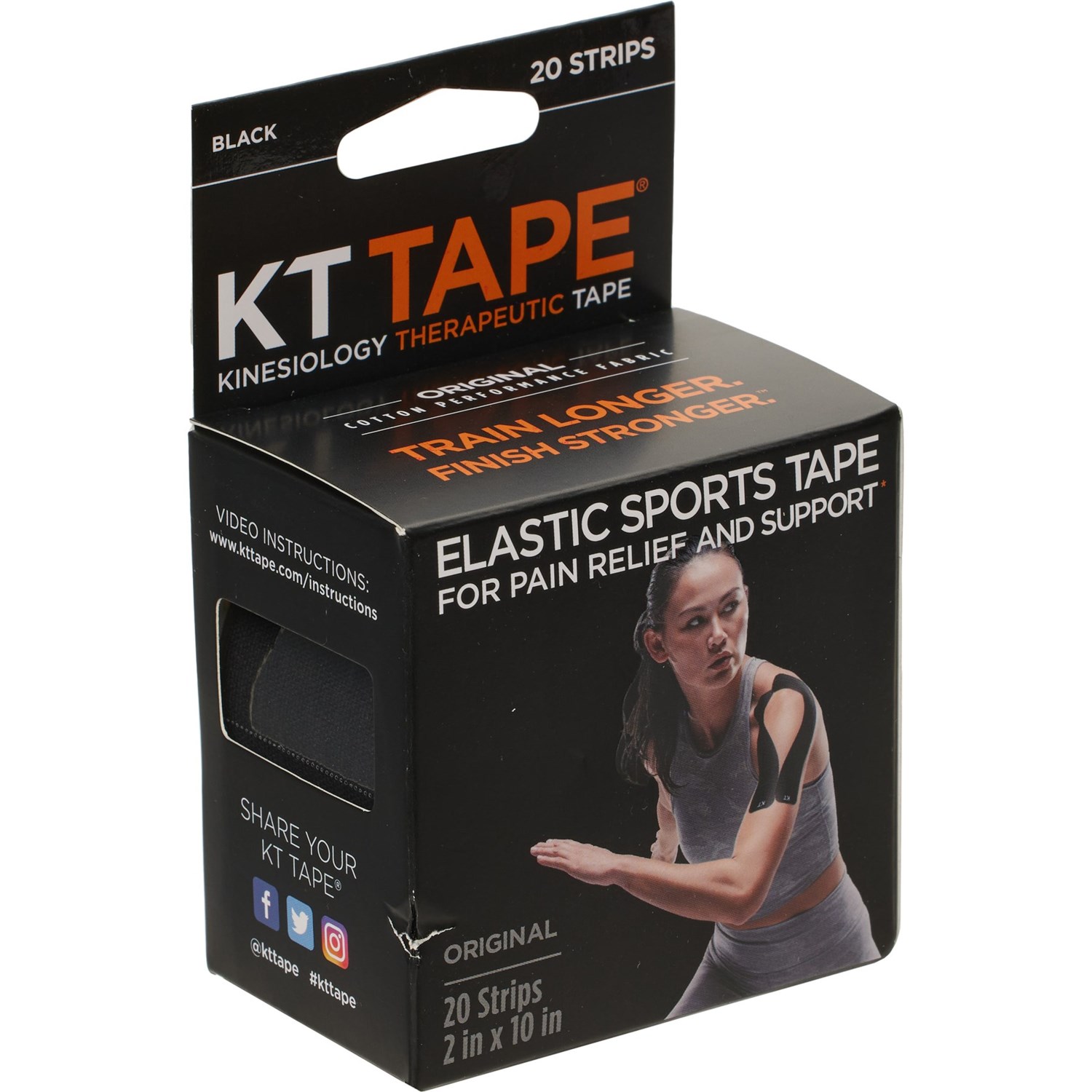 KT Tape Original Cotton Kinesiology Therapeutic Precut Strips - 20-Pack ...