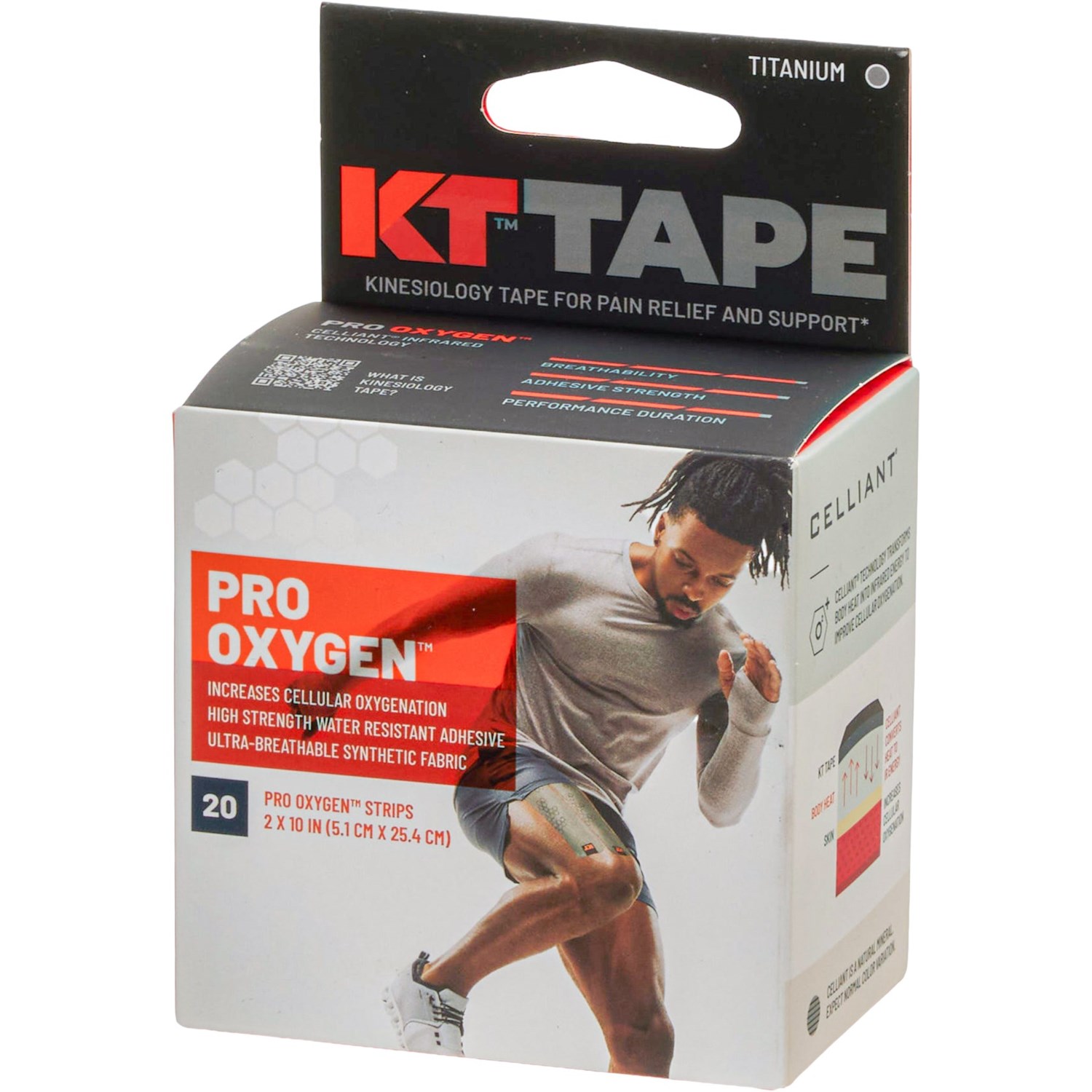 KT Tape Pro Oxygen Kinesiology Therapeutic Precut Strips - 20-Pack ...