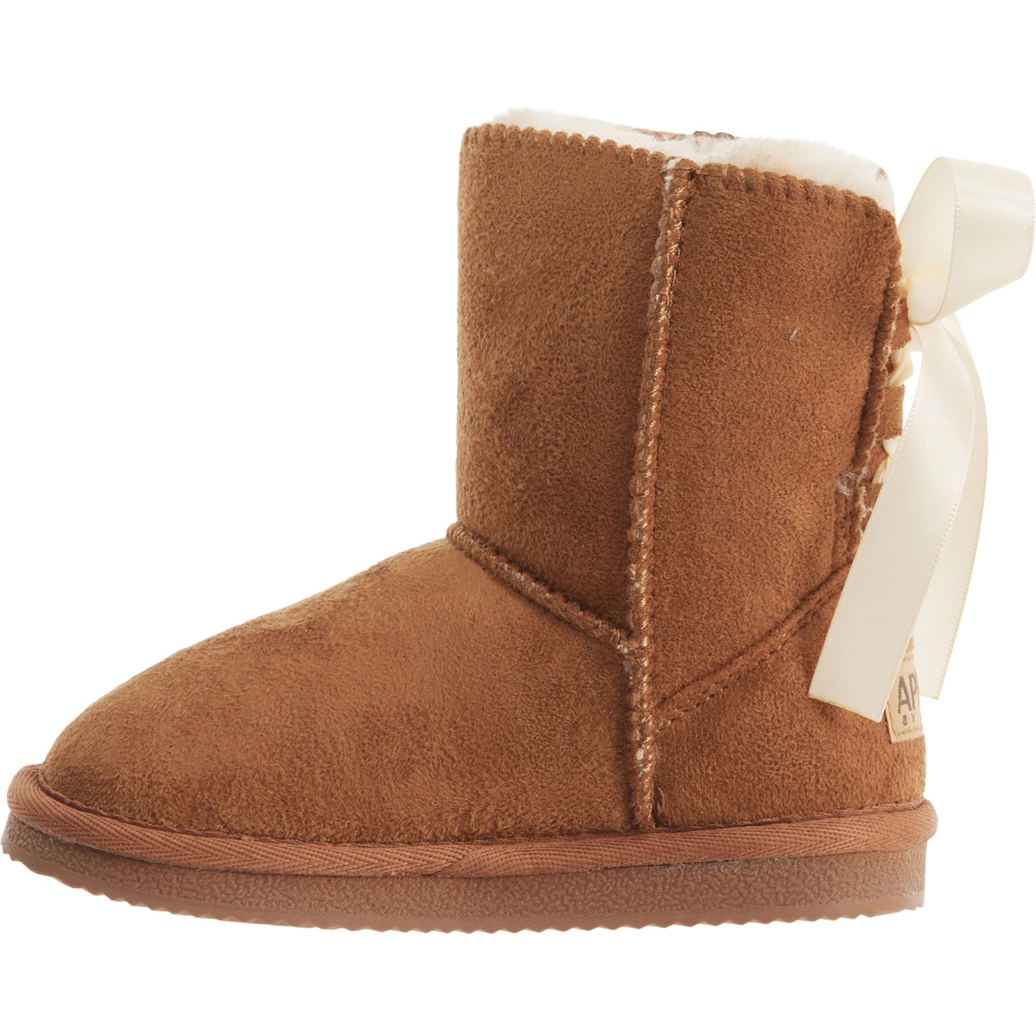 LAMO Footwear Little Girls Easy-On Bow Shearling Boots - Save 48%