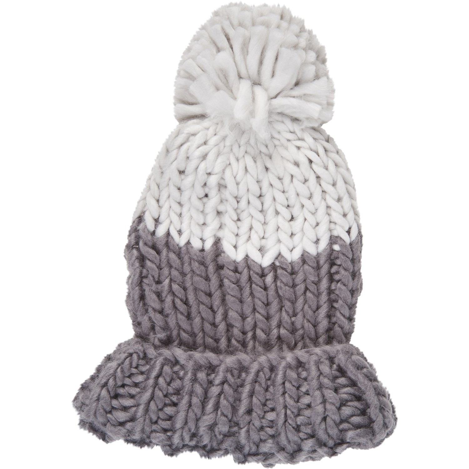 Lemon Color-Block Hand-Knit Beanie (For Women) - Save 50%