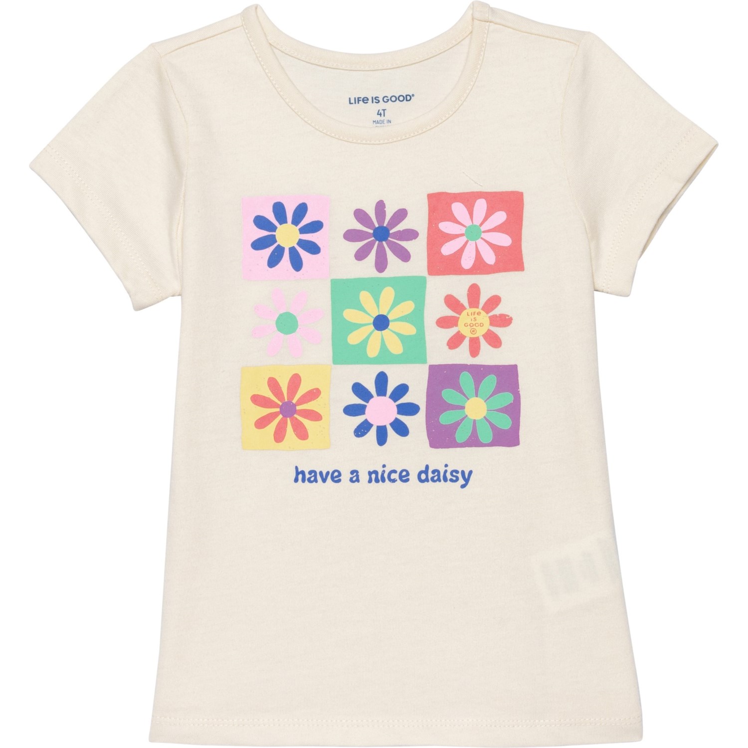 Life is Good® Big Girls Flower T-Shirt - Short Sleeve - Save 50%