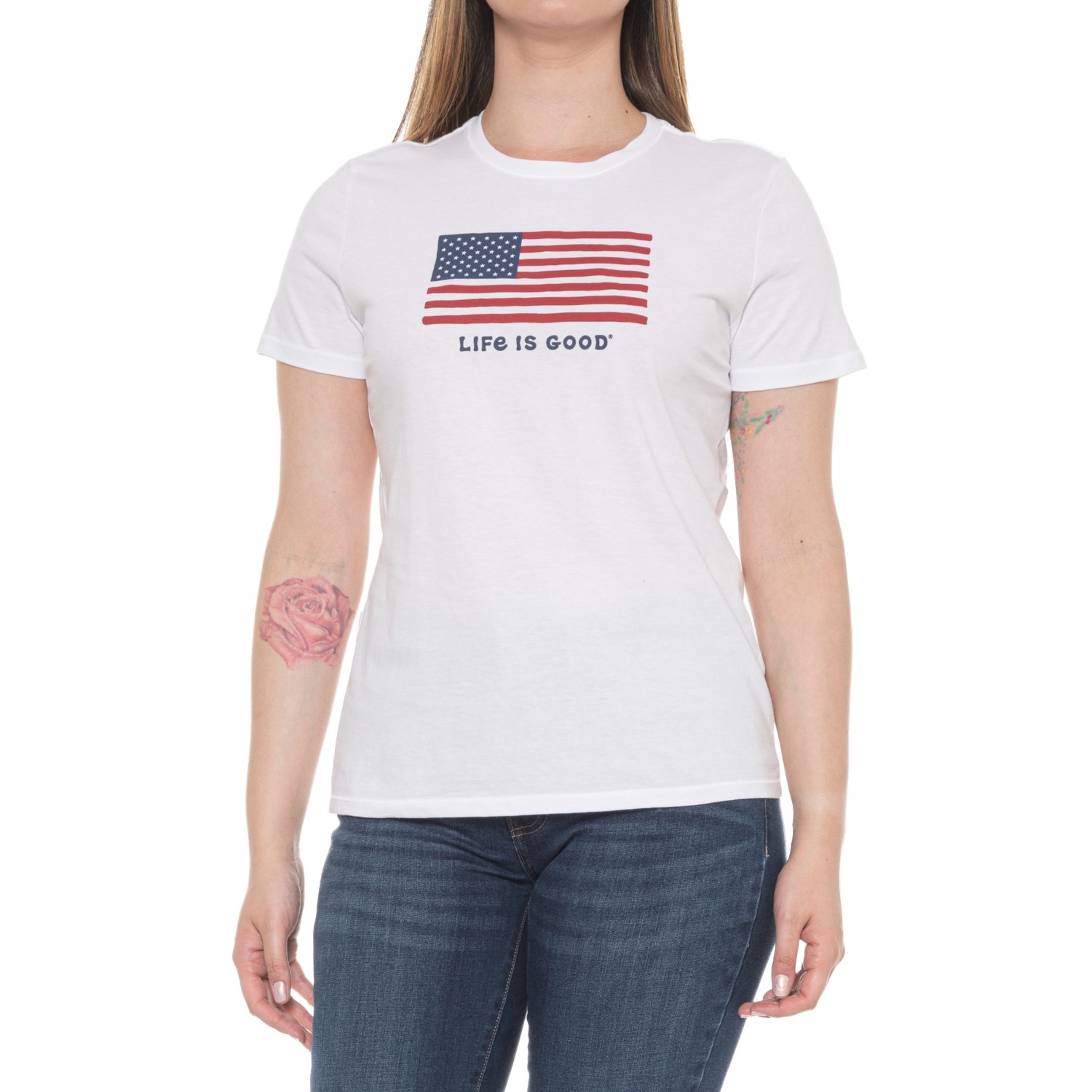 Life is good® Big Vintage Flag T-Shirt - Short Sleeve - Save 60%